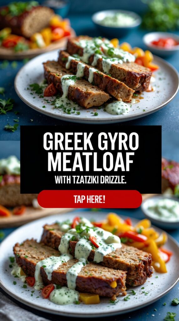 Greek Gyro Meatloaf With Tzatziki Drizzle – Mediterranean Flair